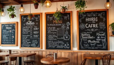 Charming Cafe Chalkboards: Menu Display Ideas – Ballen Blogger