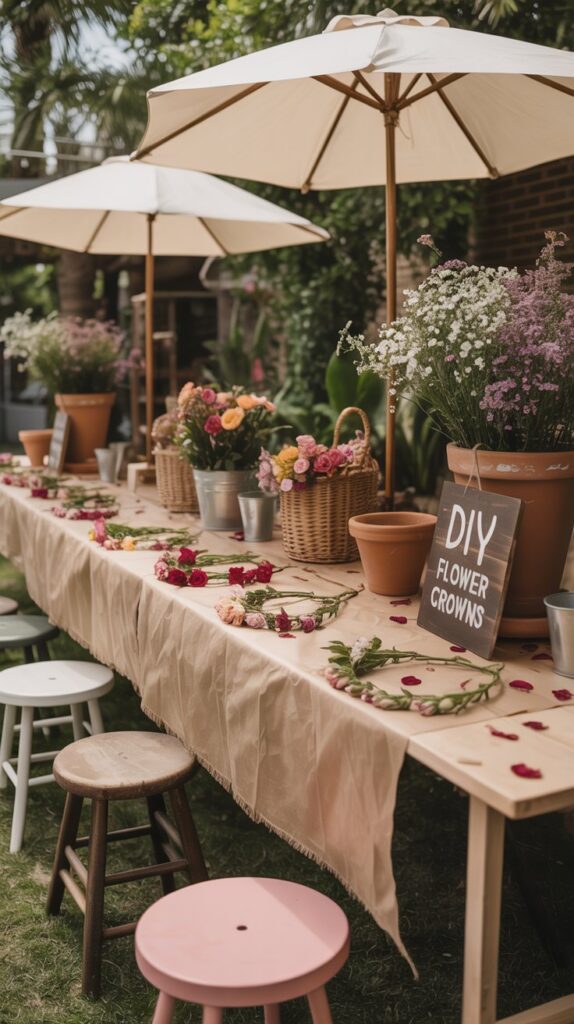 How to Set Up a DIY Flower Crown Station for Your Garden Party – Ballen ...